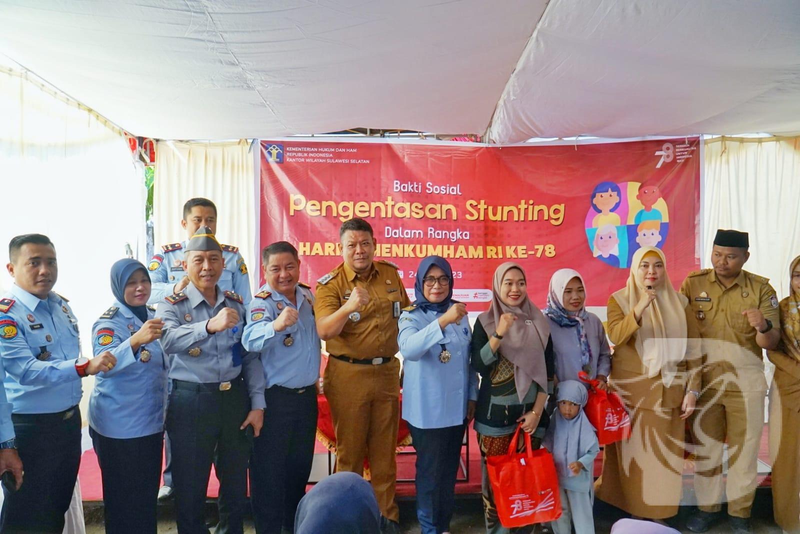 Gelar Bakti Sosial Pengentasan Stunting Kemenkumham Sulsel Bagikan Paket Nutrisi Tambahan Bagi ...
